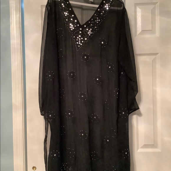 Roaman's | Swim | Beaded Sheer Bathing Suit Coverup | Poshmark